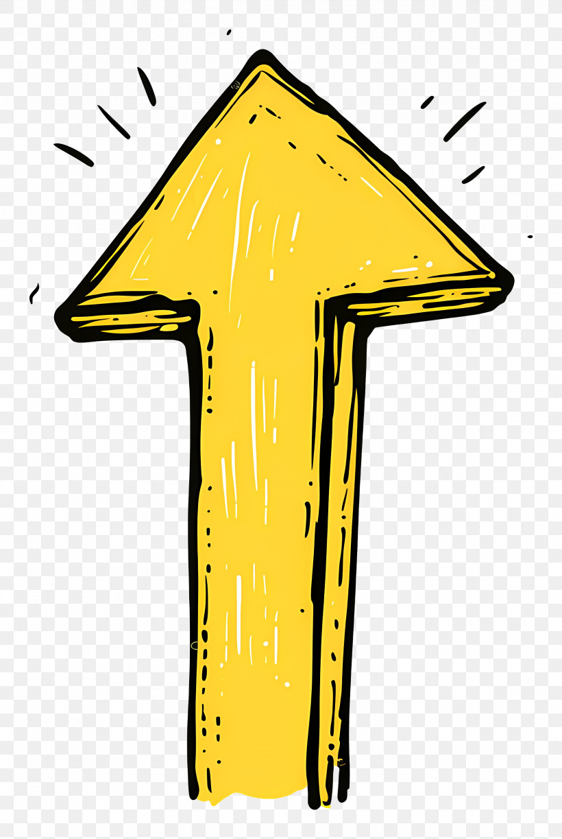 Hand Drawn Arrow - Yellow Upward Arrow Illustration, PNG, 2356x3516px ...