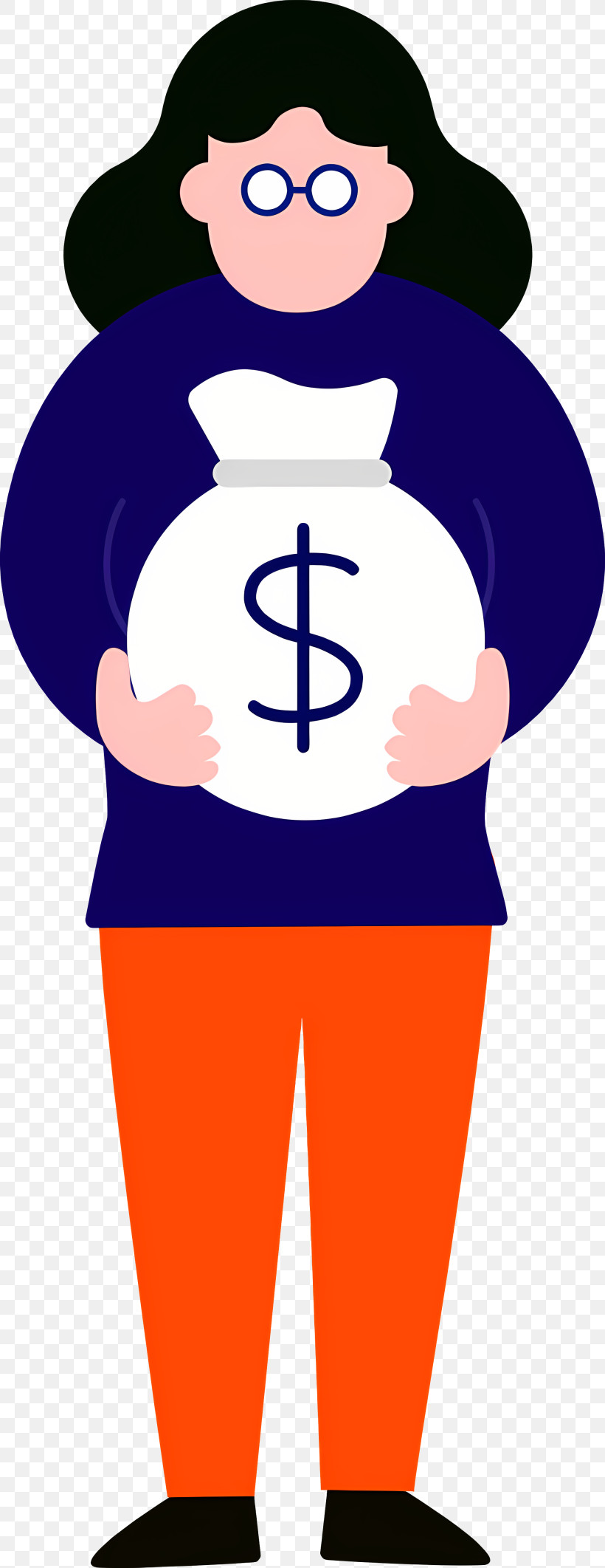 Finance - Person Holding A Money Bag Illustration, PNG, 2048x5304px ...