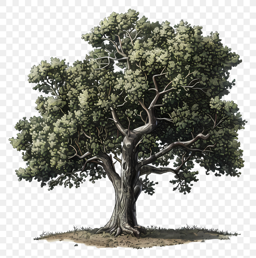 Hickory Tree - Beautiful Large Green Tree In Nature, PNG, 3724x3756px ...