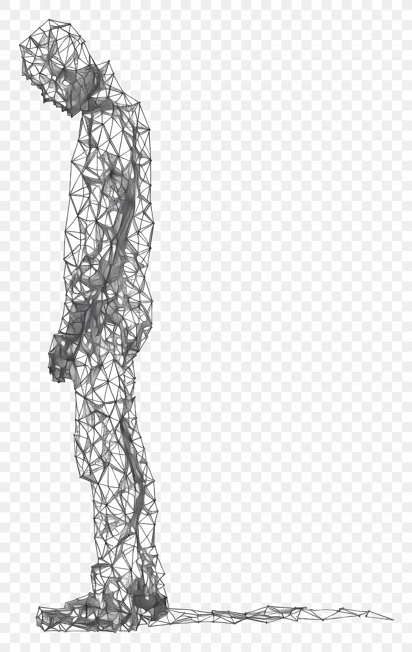 Person Outline - Geometric Wireframe Figure, PNG, 2700x4276px, Person ...