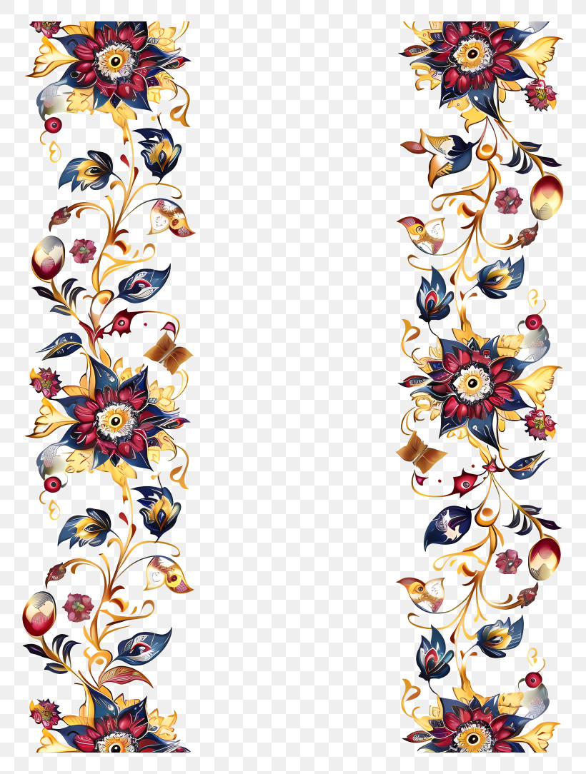 Floral Border Islamic Pattern - Floral Border Design, PNG, 3280x4336px ...