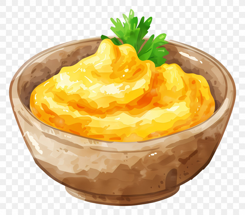 Vegetable Puree - Bowl Of Mashed Potatoes With Garnish, PNG ...
