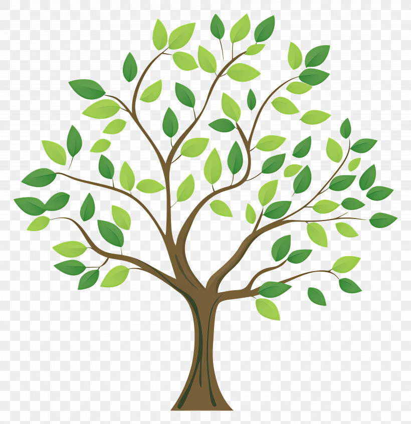 Simple Tree - Decorative Tree With Green Leaves Illustration, PNG ...