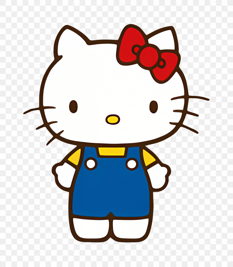 Hello Kitty - Cartoon Cat Wearing Blue Overalls, PNG, 1200x1376px ...