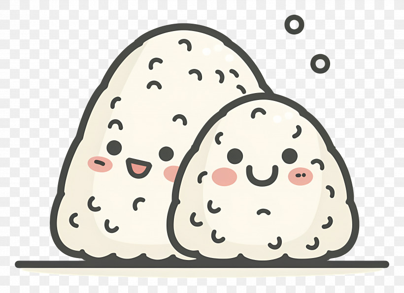 Umeboshi Onigiri - Kawaii Smiling Rice Balls Illustration, PNG ...