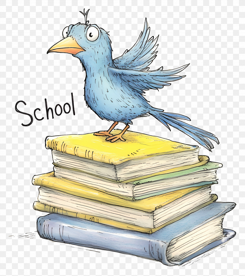 Bird On Books - Bird On Stack Of Books, PNG, 3636x4096px, Bird On Books ...