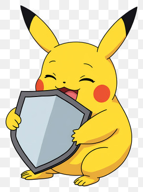 Pikachu - Pikachu Holding A Shield PNG