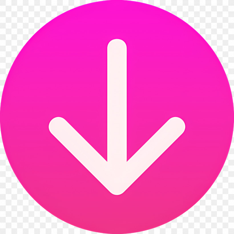 Down Arrow - Pink Circle With Downward Arrow, PNG, 2048x2048px, Down ...
