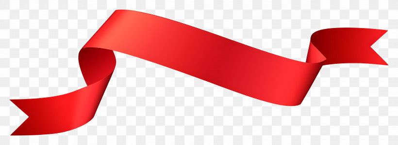 Red Curved Ribbon - Sleek Red Ribbon Banner, PNG, 5180x1900px, Red ...