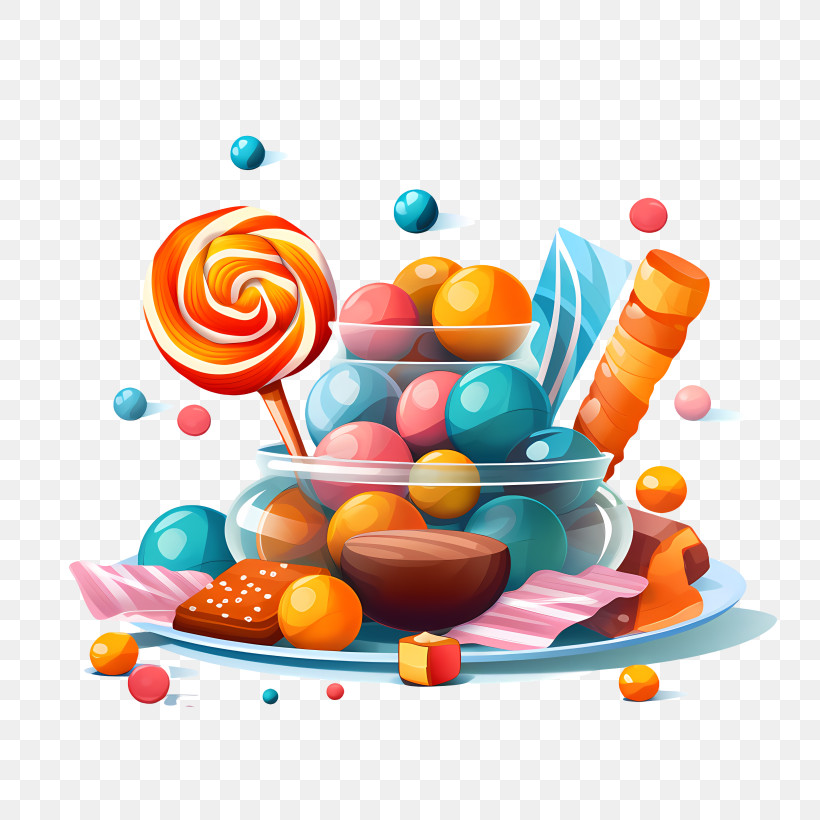 National Candy Day - Colorful Sweets And Treats On A Plate, PNG ...
