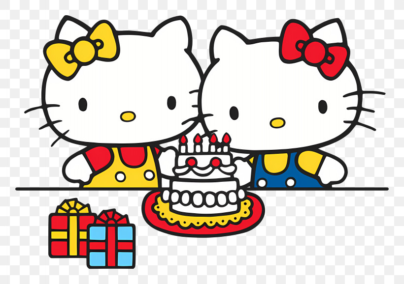 Hello Kitty - Hello Kitty Characters Celebrating Birthday, PNG ...