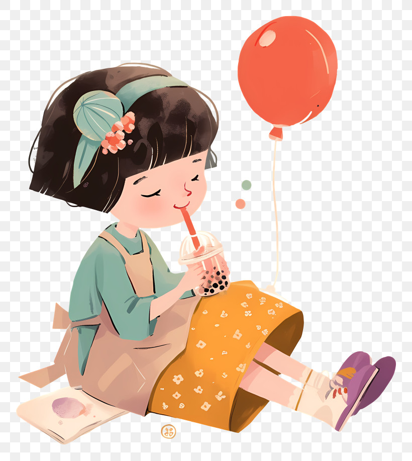 Girl Drinking Bubble Tea - Girl Enjoying Bubble Tea, PNG, 3176x3552px ...