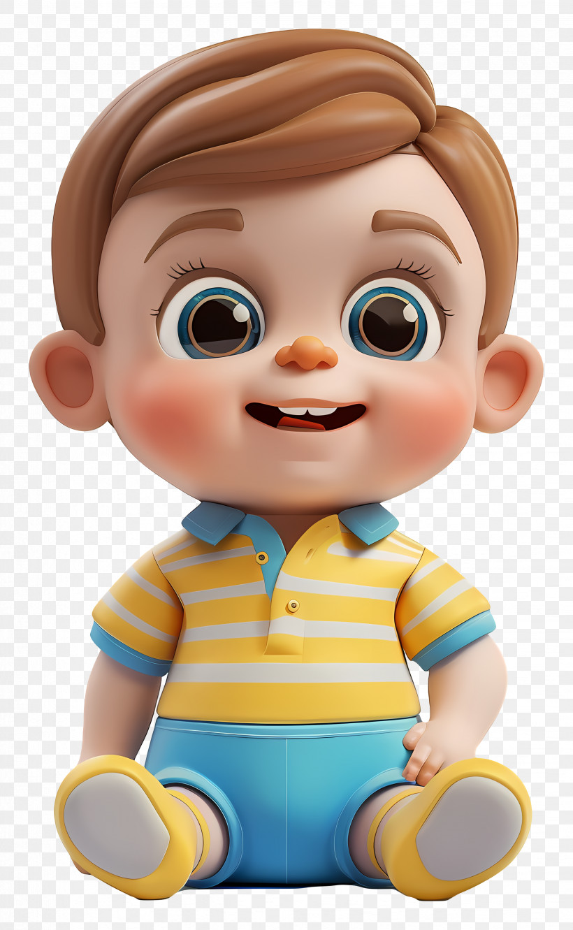 Baby Boy - Cheerful Cartoon Boy In Vibrant Attire, PNG, 2468x4008px, 3d ...