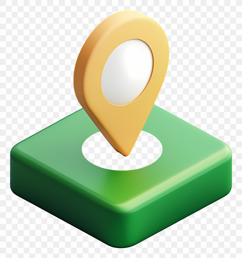 Location Icon - Yellow Location Pin On Green Base, PNG, 3016x3220px ...