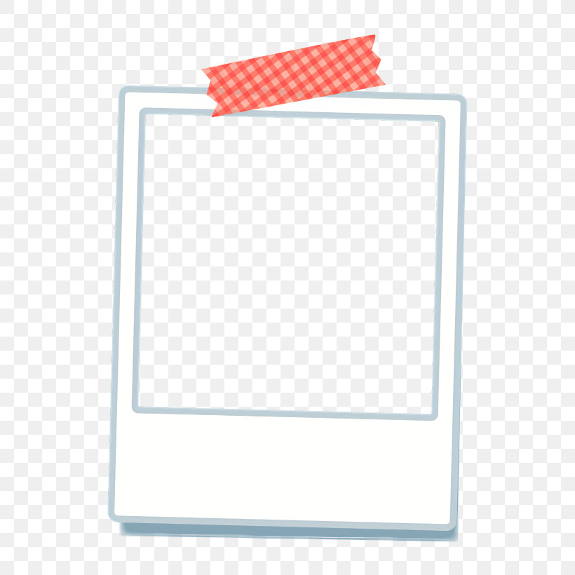 Polaroid Photo Frame - Single Polaroid Frame With Red Tape, PNG ...