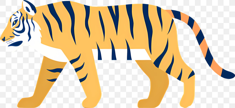 Cartoon Tiger - Walking Tiger Illustration With Stripes, PNG ...