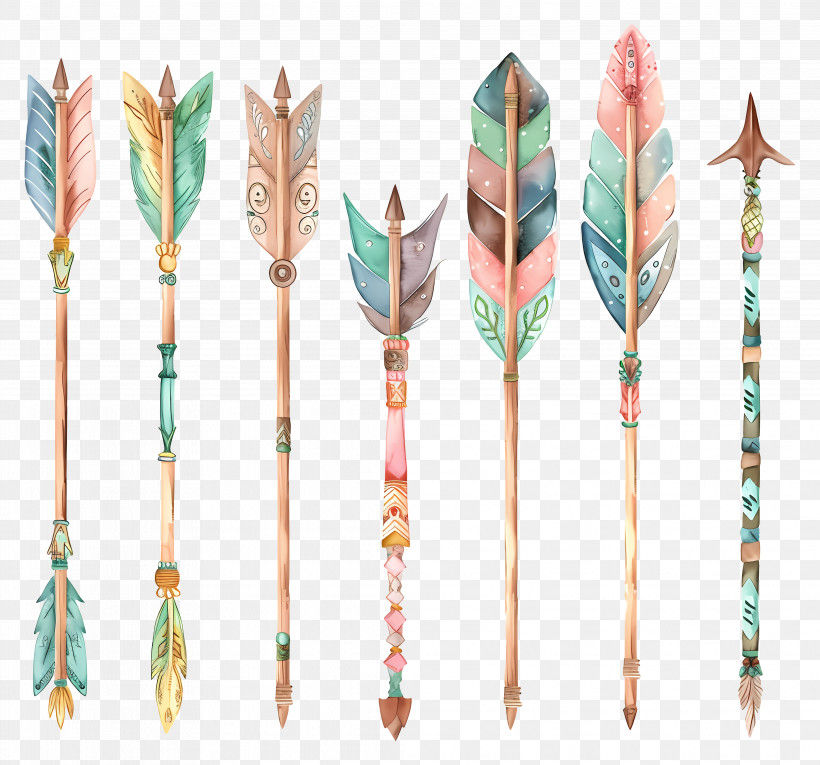 Boho Arrow - Decorative Colorful Arrows, PNG, 4148x3872px, Boho Arrow ...