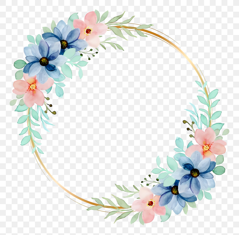 Wedding Frame - Pastel Floral Circular Frame For Decoration, PNG ...