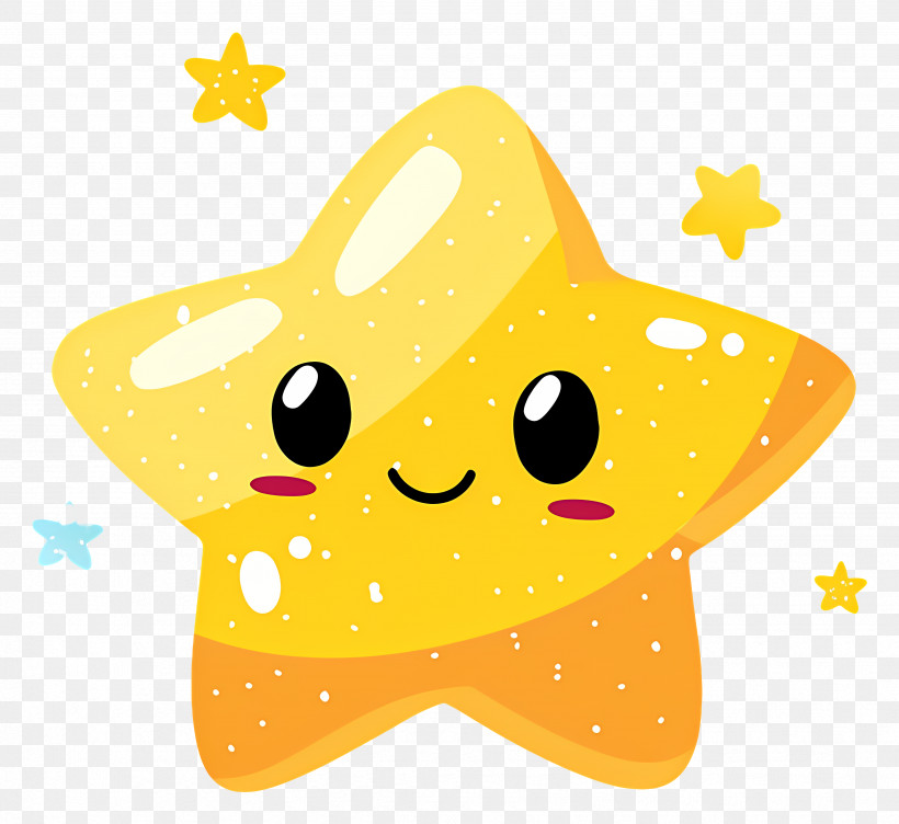 Kawaii Star - Cute Yellow Star Cartoon, PNG, 3476x3188px, Kawaii Star, Adorable, Animated ...
