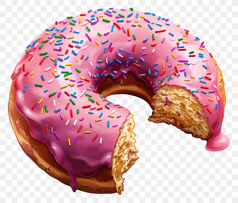Animated Doughnut - Pink Doughnut With Sprinkles, PNG, 3744x3192px ...