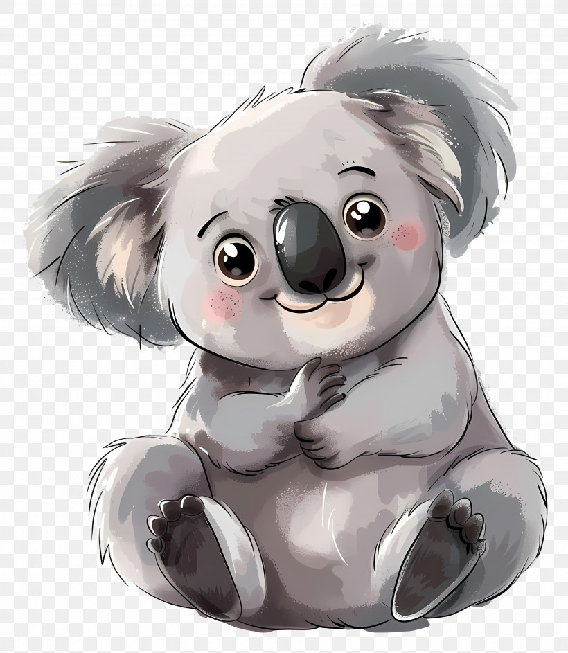 Cute Gray Koala Illustration - Cute Koala Illustration, PNG ...