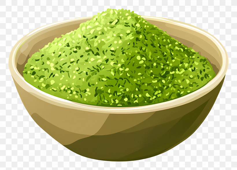 Matcha Powder - Granulated Green Powder In Ceramic Bowl, PNG ...