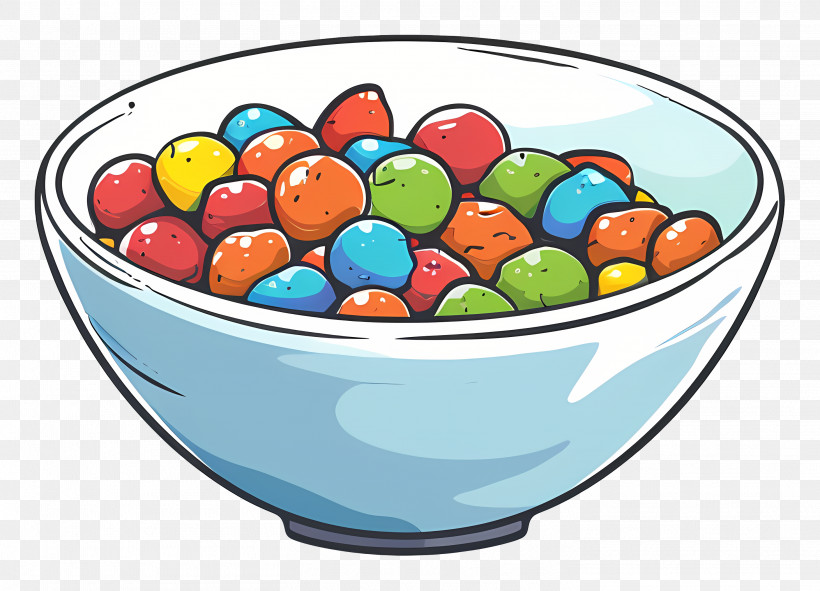 Bowl Of Candy - Bowl Of Colorful Cartoon Candies, PNG, 2924x2108px ...