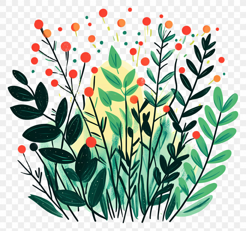 Fantasy Green - Colorful Plants With Berries, PNG, 3912x3672px, Fantasy ...