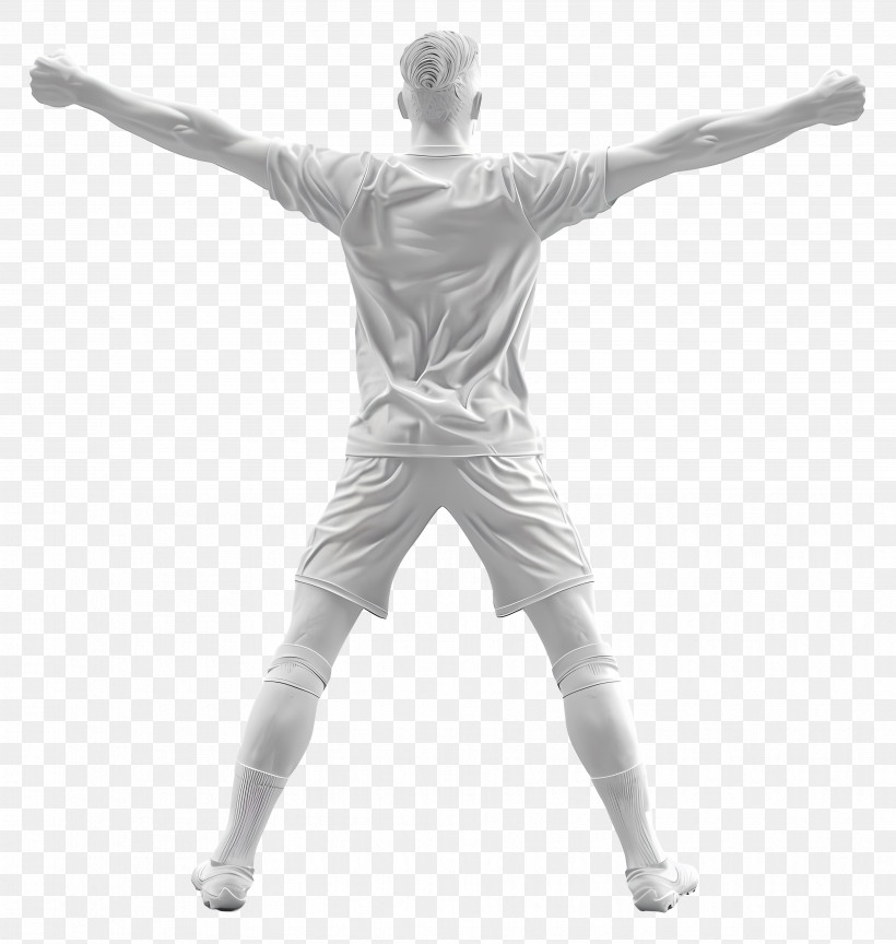 3d Man Silhouette - Soccer Player Statue In Celebration Pose, PNG ...