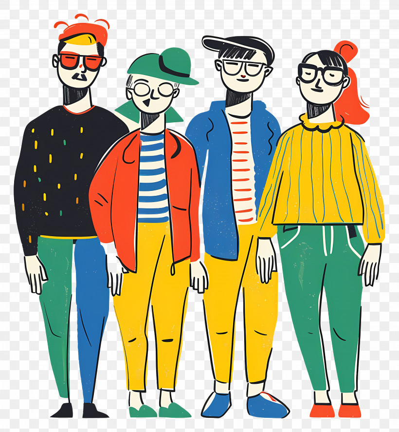 Abstract People - Illustrated Diverse Group Of People, PNG, 3616x3912px ...