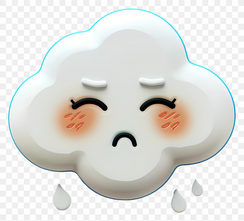 Cloud - Sad Cloud Crying With Raindrops, PNG, 3688x3340px, Cloud, Blue Atmosphere, Cartoon ...