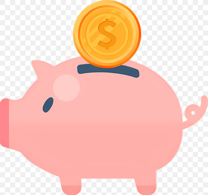 Icon - Pink Piggy Bank With Coin On Top, PNG, 2048x1924px, Icon ...