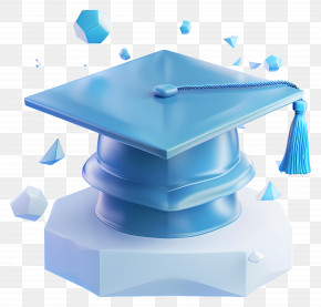 Graduation Cap - Blue Graduation Cap For Ceremony PNG