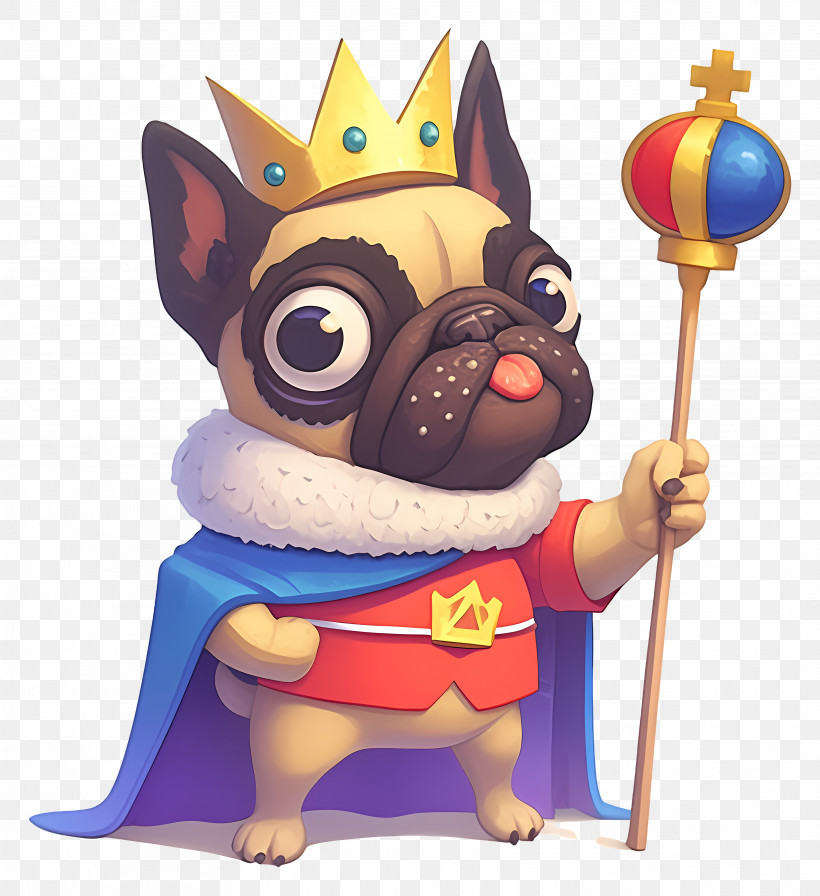 French Bulldog King - Cartoon Pug King, PNG, 3536x3868px, French ...