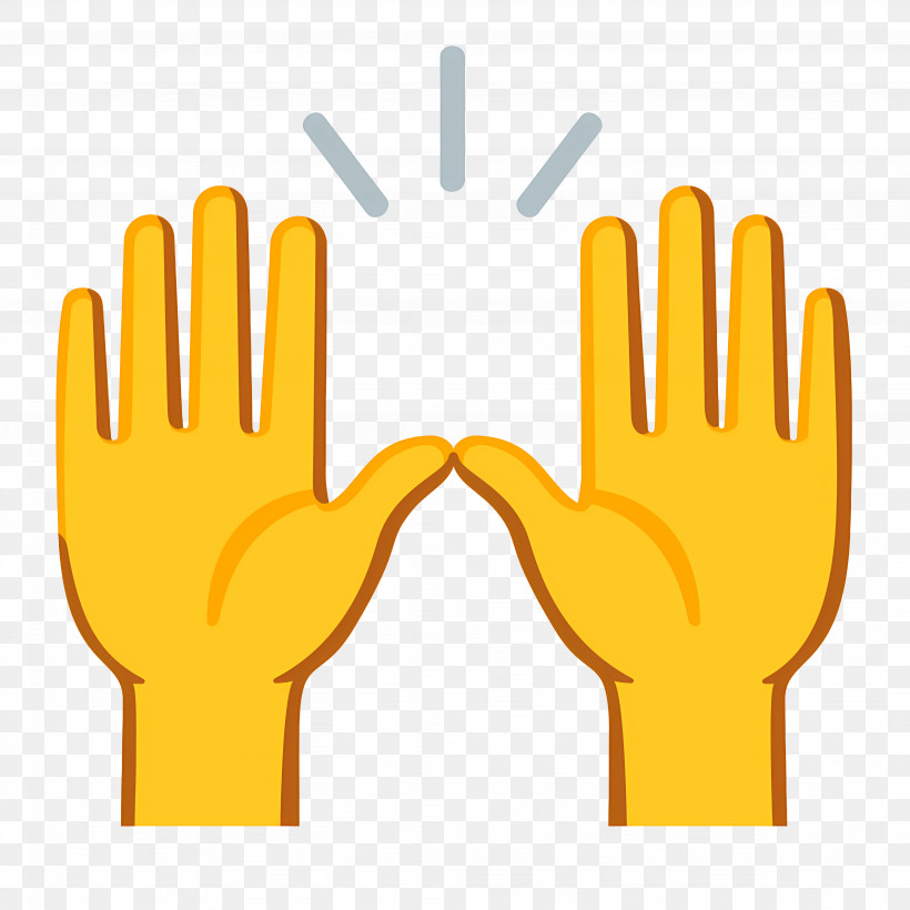 Raising Hands Emoji - Raised Hands Emoji In Yellow, PNG, 4096x4096px ...