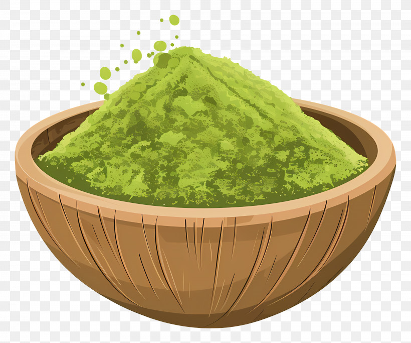 Matcha Powder - Bowl Of Green Powder Illustration, PNG, 3444x2872px ...
