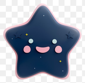 Star Emoji - Cute Smiling Cartoon Star PNG