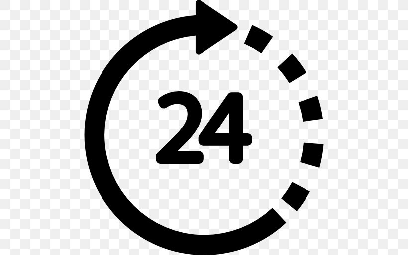 24 HOURS PNG 512x512px Technical Support Area Black And White