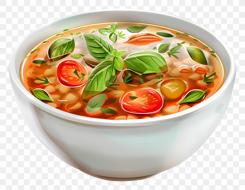 Minestrone Soup - Vegetable Soup In White Bowl, PNG, 3560x2764px ...