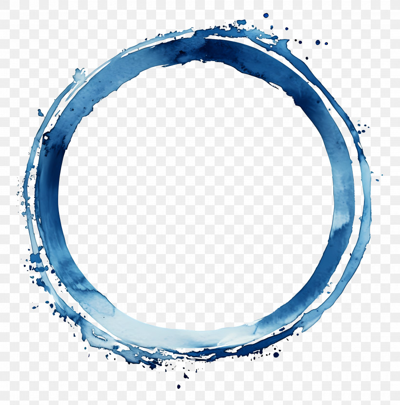 Blue Circle Frame - Abstract Blue Circular Stroke Design, PNG, 3720x3764px, Blue Circle Frame ...