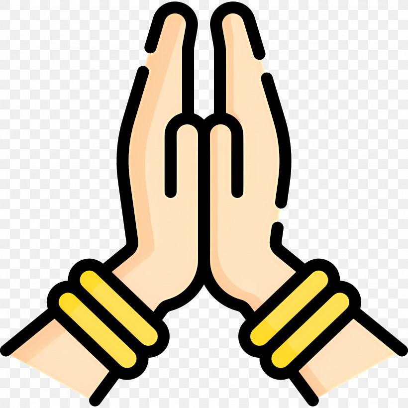 Namaste - Illustration Of Prayer Hands Gesture, PNG, 2048x2048px ...