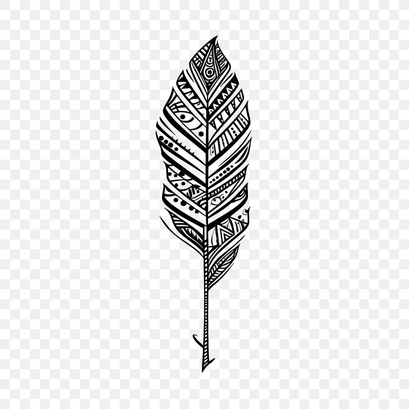 Indian Tribal Arrow - Decorative Feather With Tribal Patterns, PNG ...