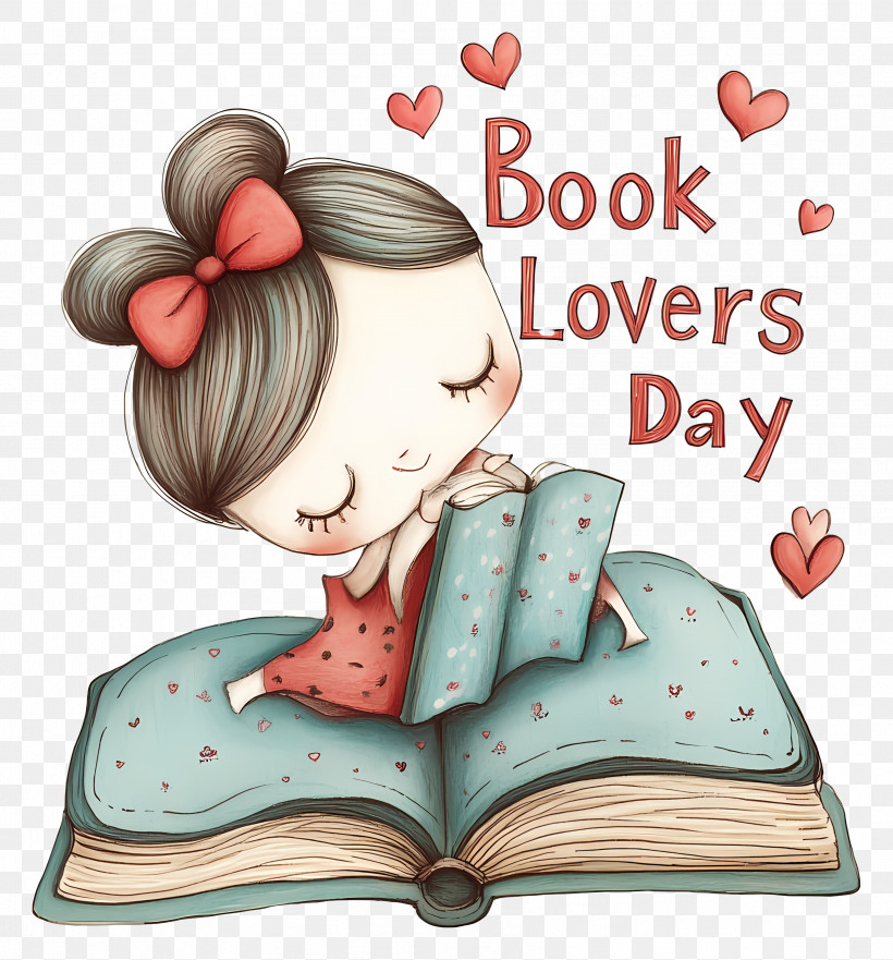 Book Lovers Day Illustration - Book Lovers Day Cute Illustration, PNG ...