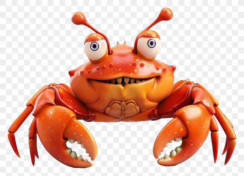 Sea Animals - Smiling Cartoon Crab, PNG, 3936x2840px, Sea Animals ...