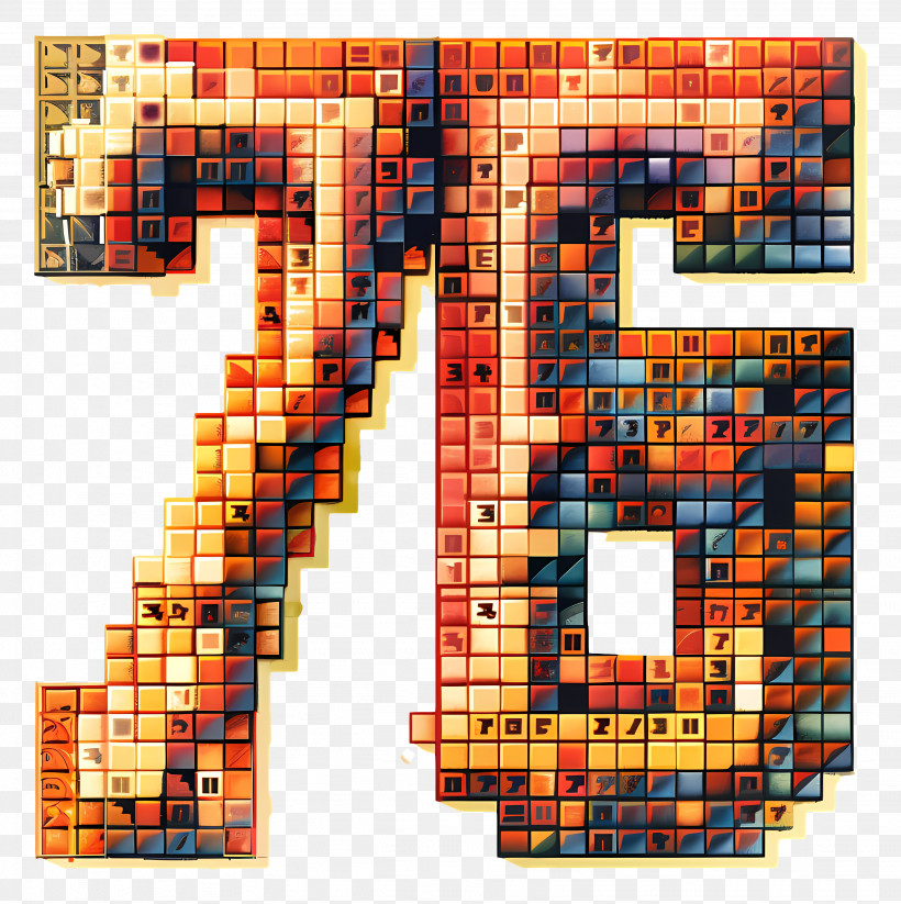 Number 76 - Pixelated Number 76, PNG, 3276x3288px, Number 76, Count ...