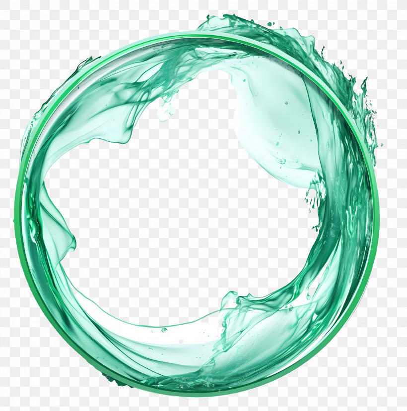 Green Circle Frame - Green Water Splash Circular Design, PNG ...