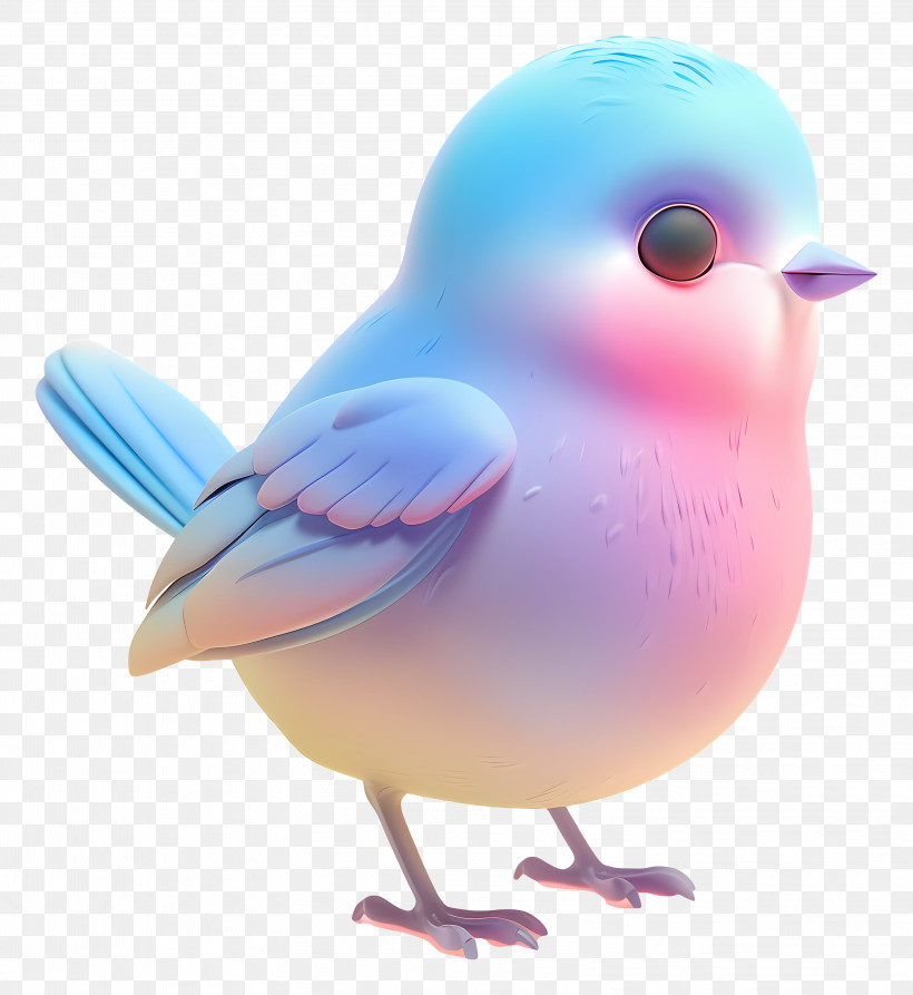 Pastel Bird - Colorful Cute Blue Bird Illustration, PNG, 3208x3496px ...