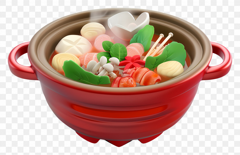 Cartoon Hot Pot - Steaming Hot Pot With Ingredients, PNG, 3780x2436px ...