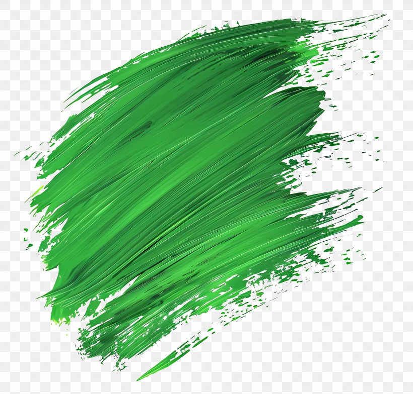 Green Brush Stroke - Abstract Green Paintbrush Stroke On Transparent ...
