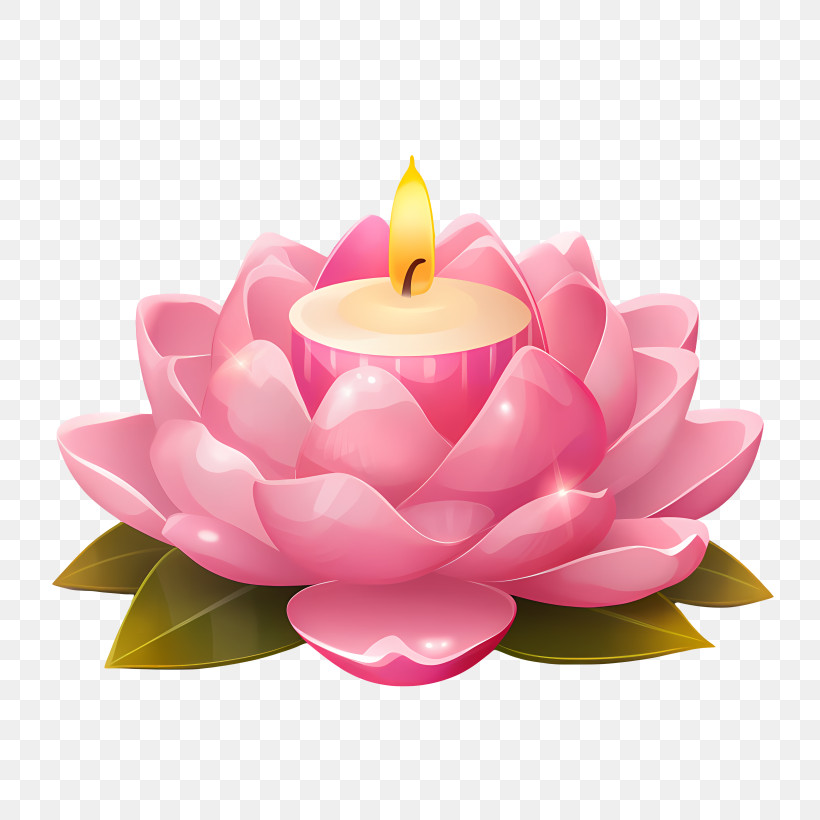 Candle Lotus Flower - Pink Lotus Shaped Candle Holder For Decoration ...
